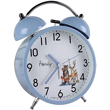 Alarm Clock Bells Analog Quartz Loud Kids Desk Clock Battery Operated ...
