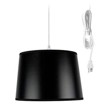 Textured Oatmeal 1 Light Swag Plug-In Pendant Hanging Lamp 12x14x10 ...