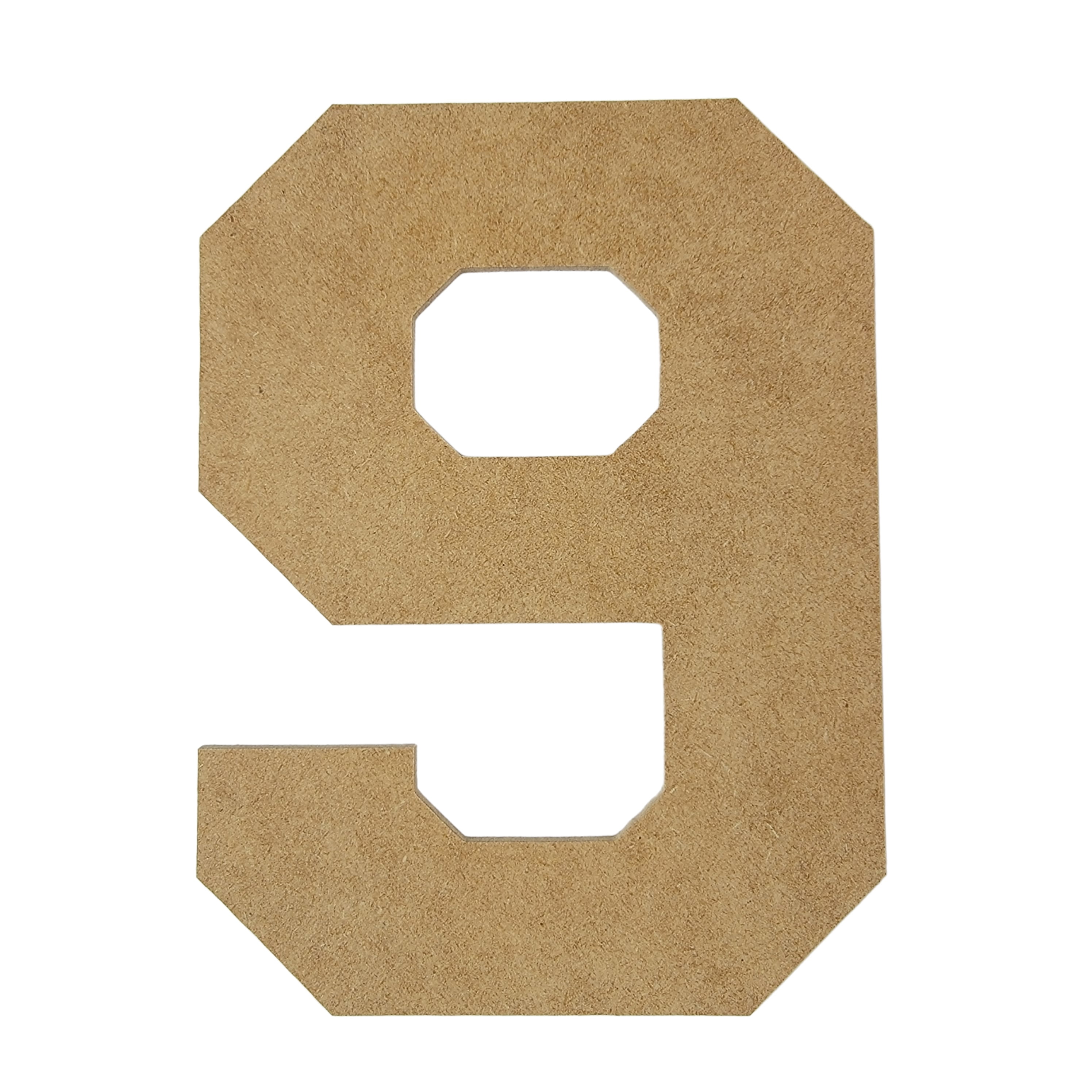 Wooden Number Unfinished, Collegiate Font, Craft Cutout - Walmart.com