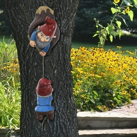 Climbing Gnomes Garden Statue,Miniature Fairy Garden Gnome Figurine ...