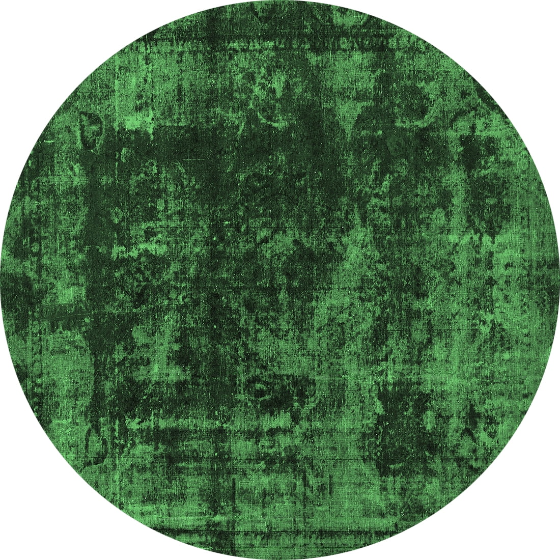 Ahgly Company Indoor Round Abstract Emerald Green Modern Area Rugs, 5 ...