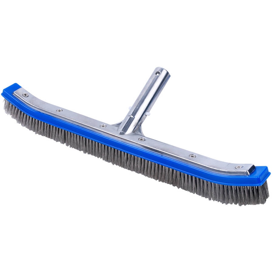 Pooline Products Curved Pool Brush with Aluminum Back and Handle, SS ...