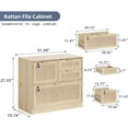 LAZZO File Cabinet with Lock, Lockable Storage Cabinet with Rattan ...