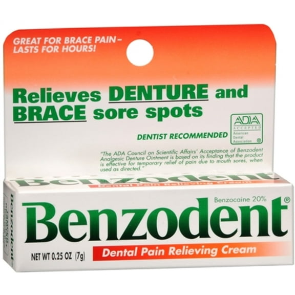 Benzodent Dental Pain Relieving Cream 0.25 oz HSA/FSA Eligible ...