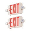 Spectsun 1 Pack Red & Green LED Exit Sign with Emergency Lights-Two LED ...