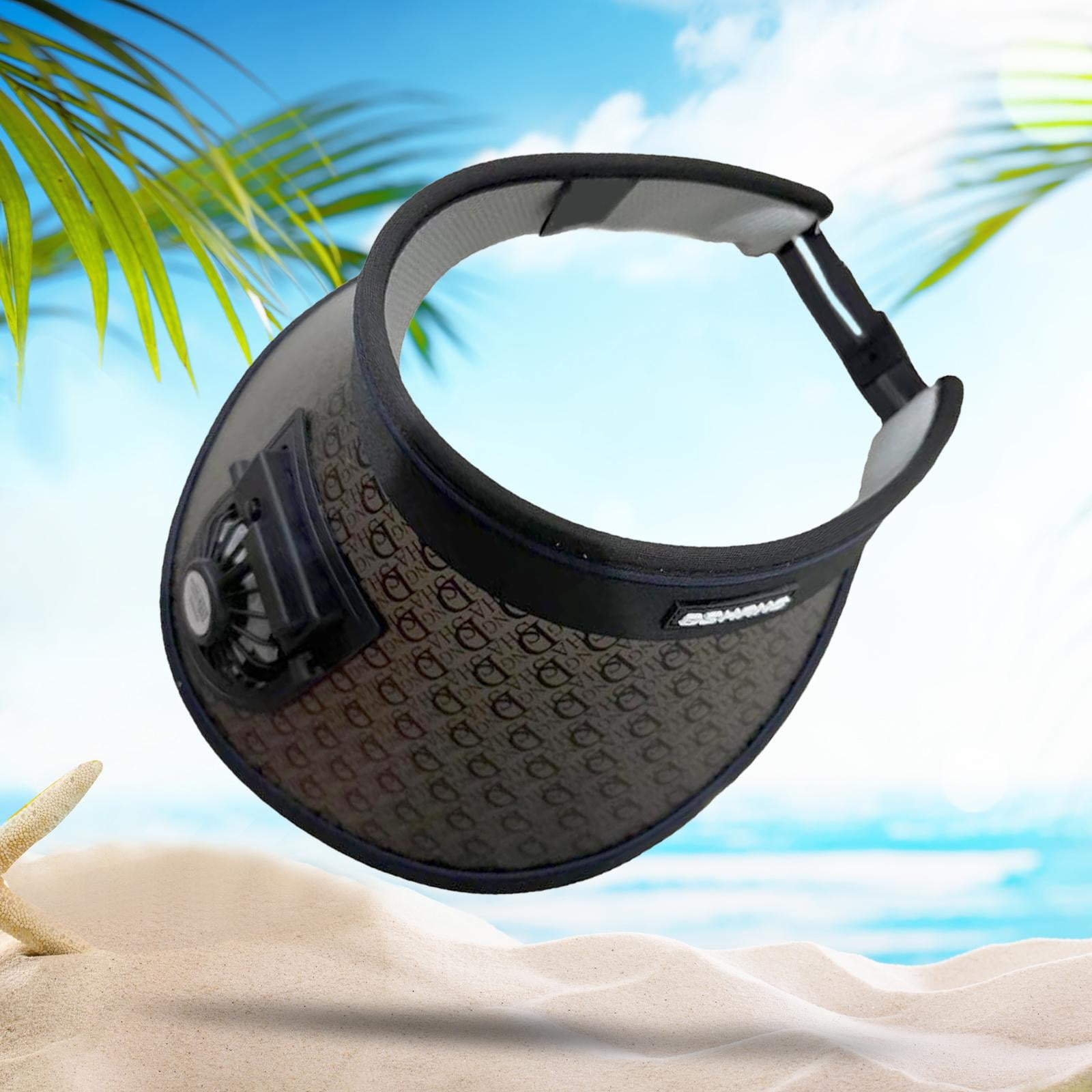 Sun Visor Hat with Fan Beach Hat Cooling Fan Three Speed for Women Fan ...
