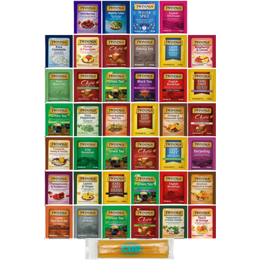 Tea Bags Sampler Assortment Box 36 Count - Different Flavors Perfect ...