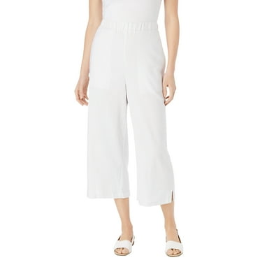 Ellos Women's Linen Blend Drawstring Capris Pants - Walmart.com
