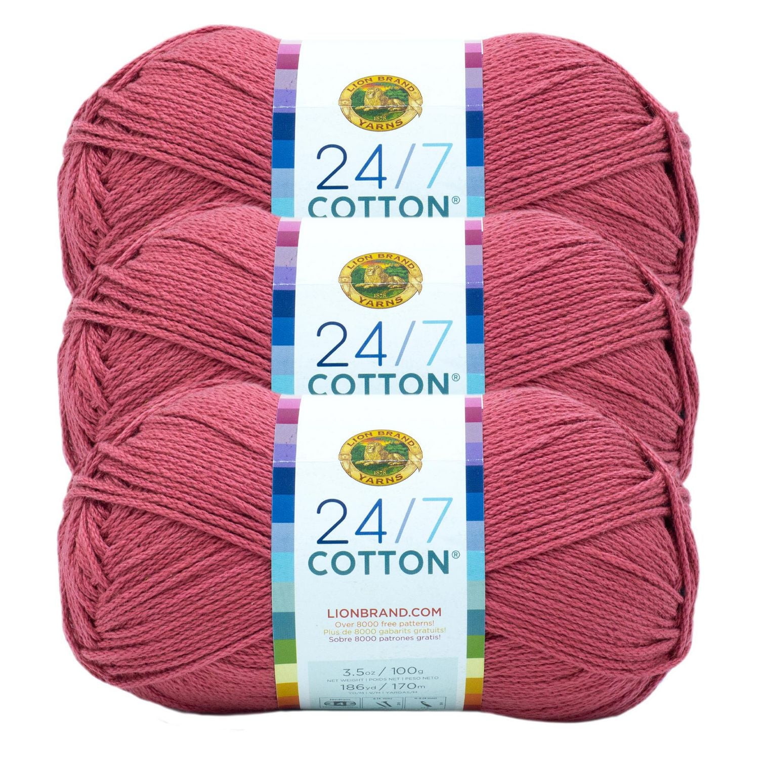 Click here for Lion Brand 24/7 Cotton Yarn #4 Medium/Worsted Cott... prices