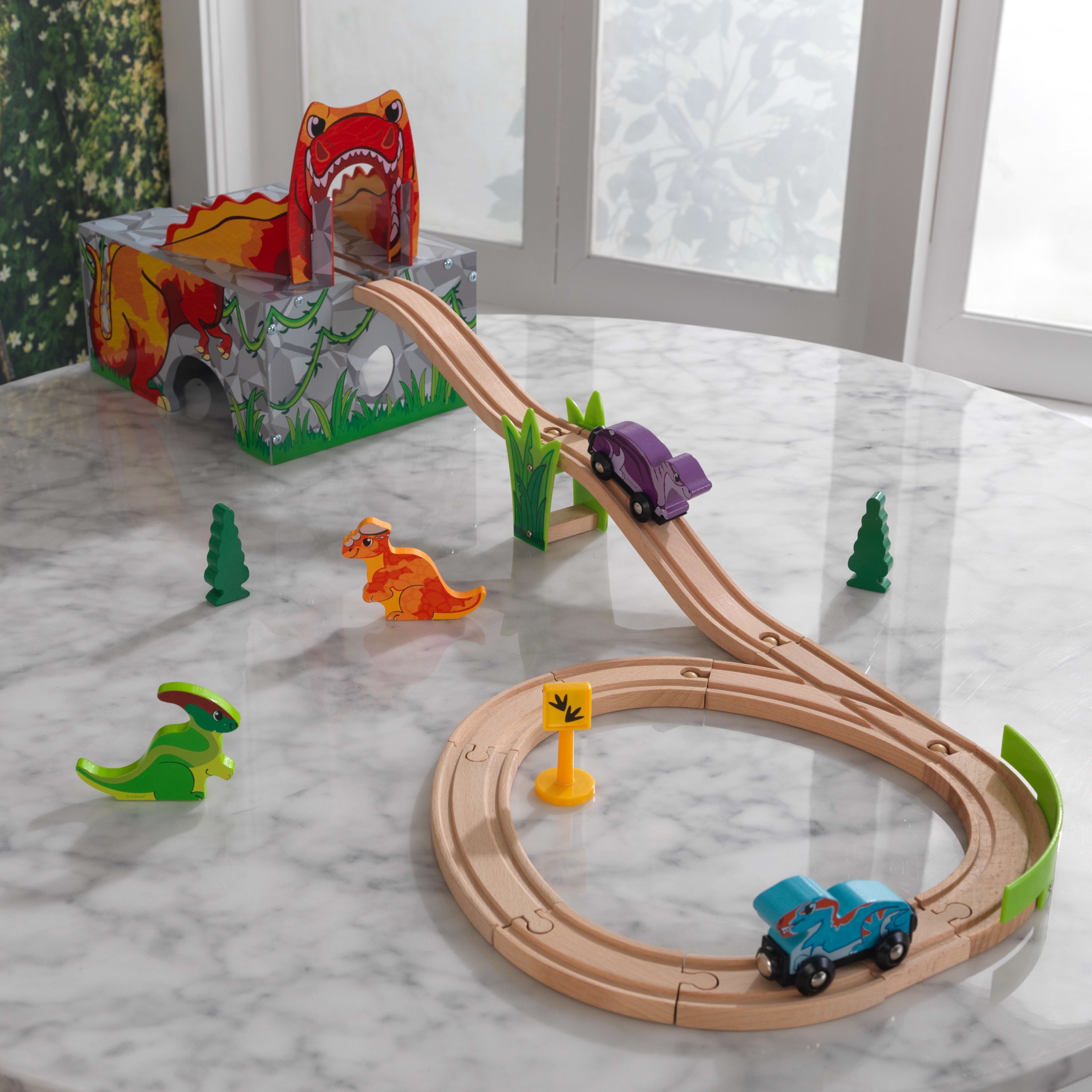 KidKraft Adventure Tracks™: Dino World T-Rex Tremor Cave 15-pc. Wooden ...