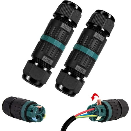 Junction Box IP68 - Set of 2 2 Way Outdoor Electrical Connector ...