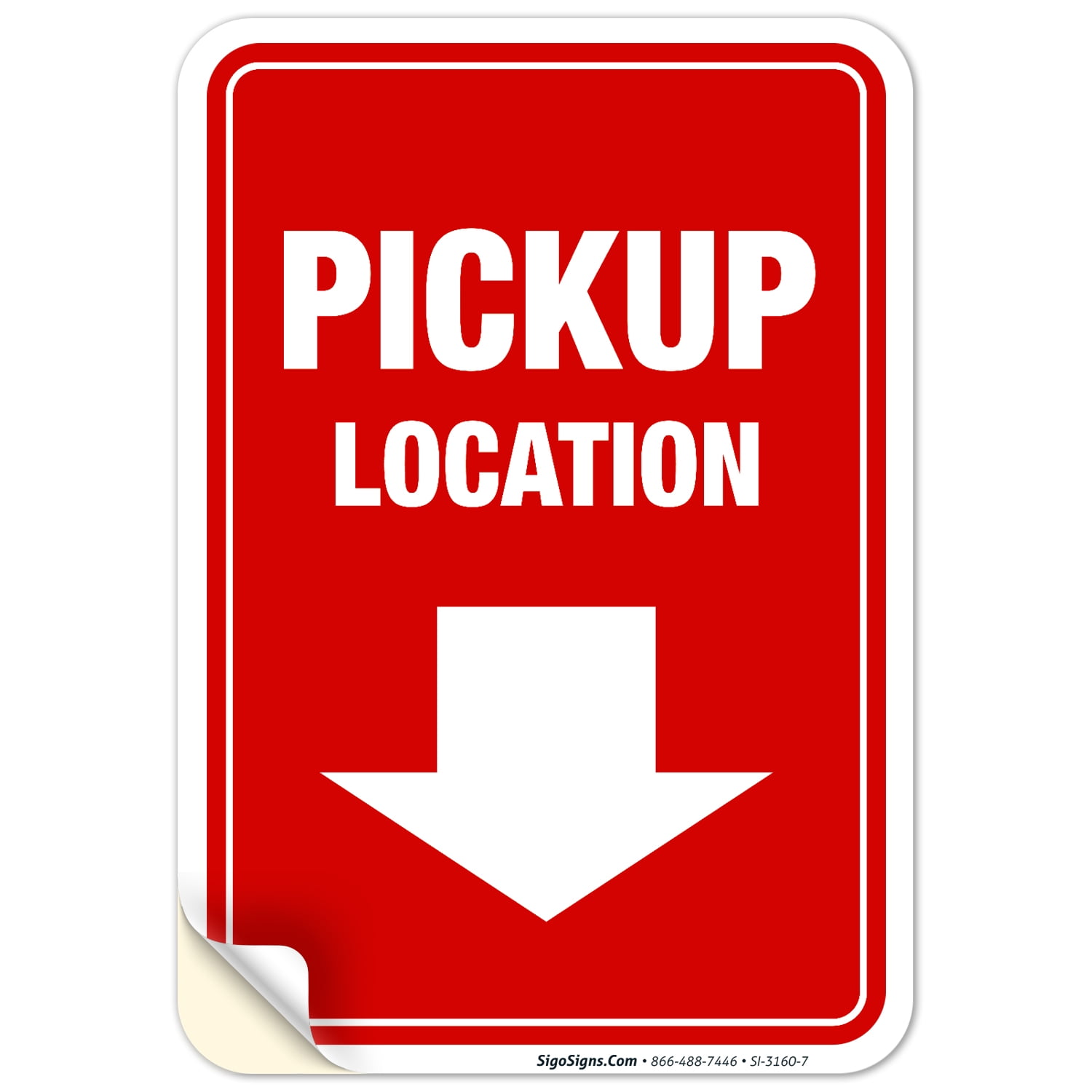 Pick Up Location Sign, 10x7 Vinyl Sticker - Walmart.com