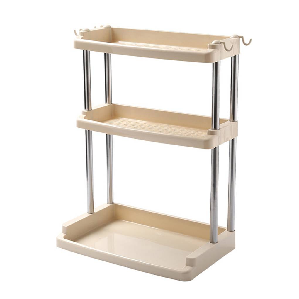 fashionhome Multifunction 3 Layer Kitchen Shelf Plastic Stainless Steel ...