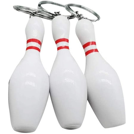 3pcs Bowling Pin Keychains Bag Purse Charms Bowling party favors gifts ...