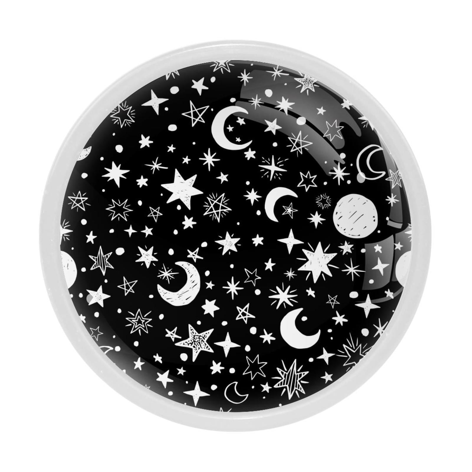 4 Pcs Moon Stars Design Knobs for Kitchen Cabinet Cupboard Dresser ...