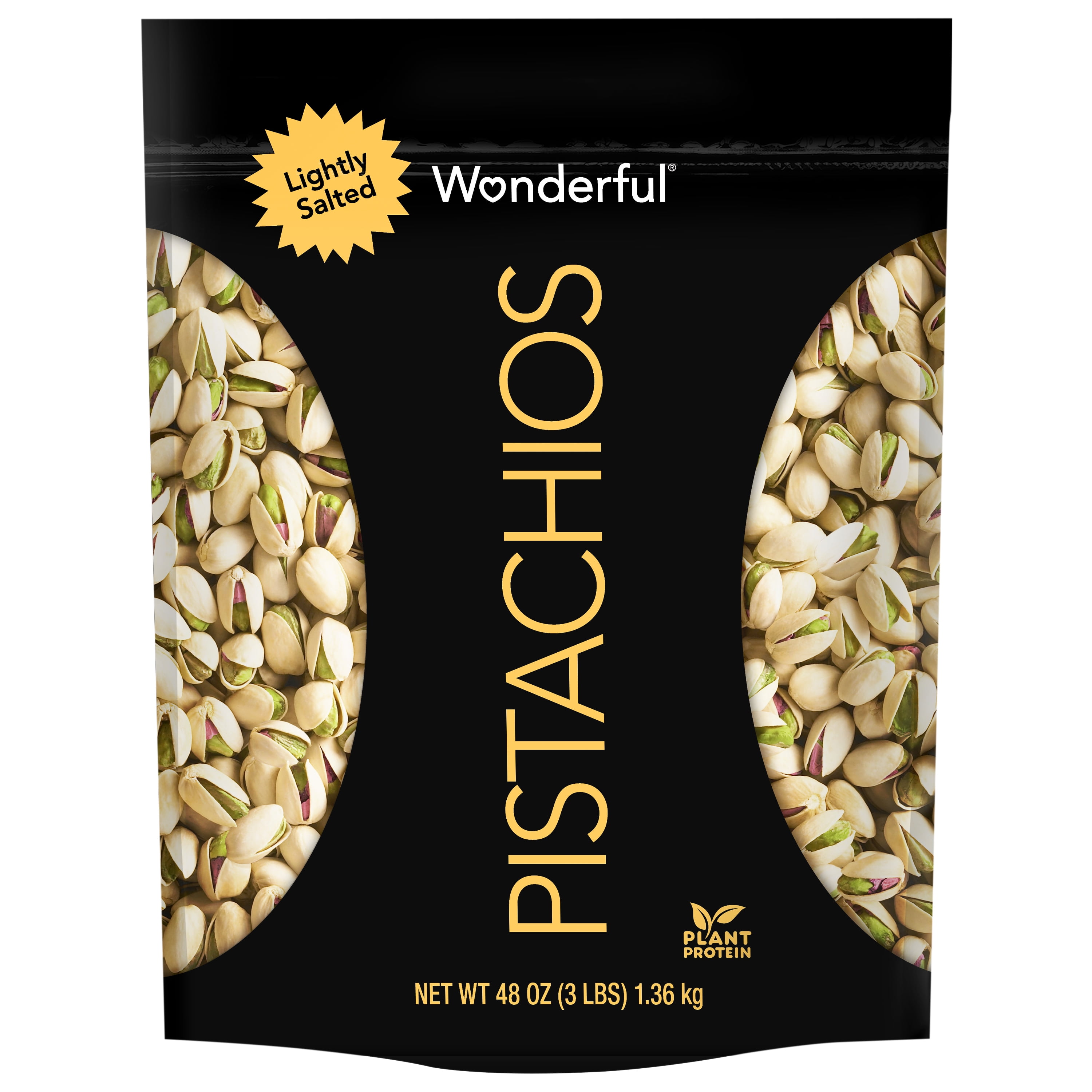 Wonderful Pistachios, Roasted & Lightly Salted, 48 Oz - Walmart.com