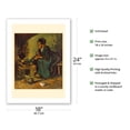 Peasant Woman Cooking by a Fireplace - From an Original Color Painting ...