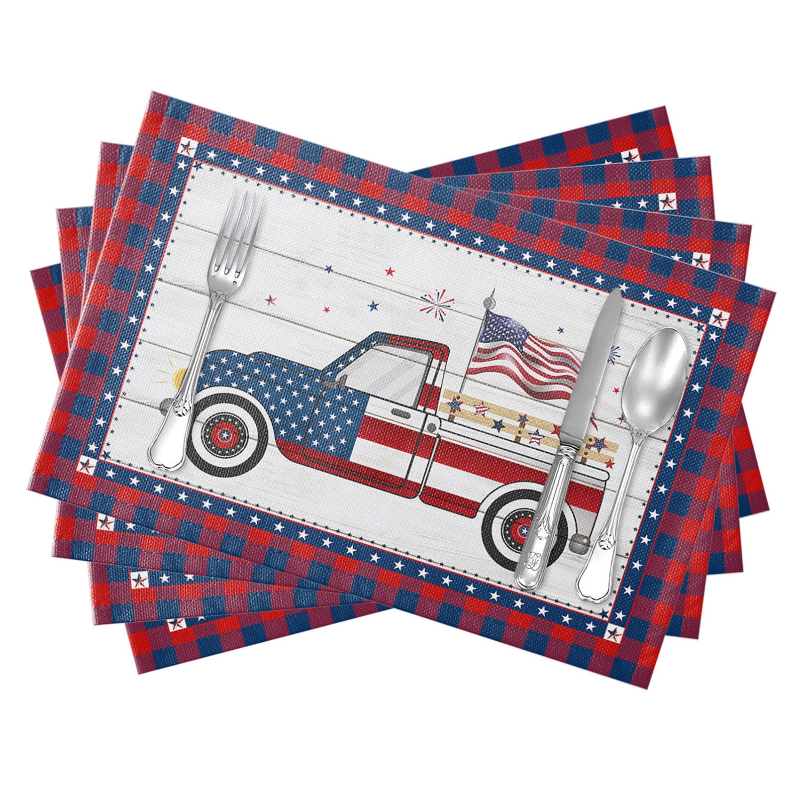 Independence Day Placemats Set of 4, Dining Table Mats for Independence ...