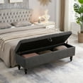 59" Tufted Storage Bench for Bedroom End of Bed, Upholstered Storage ...