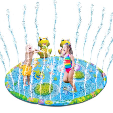 Children's Sprinkler Mat 3D Frog Shaped Water Spray Pad Toy Game ...