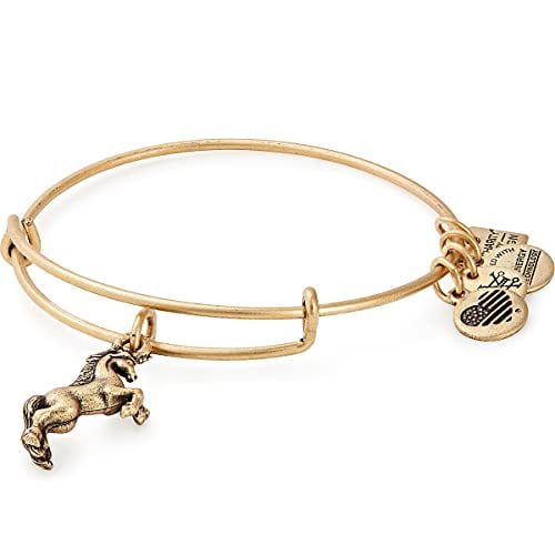 Alex and Ani Path of Symbols Expandable Bangle for Women, Unicorn Charm, Rafaelian Gold Finish ...