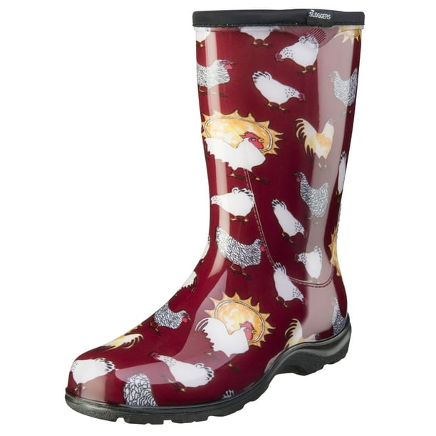Sloggers Sloggers Womens Rain And Garden Boots Barn Red Chicken Print