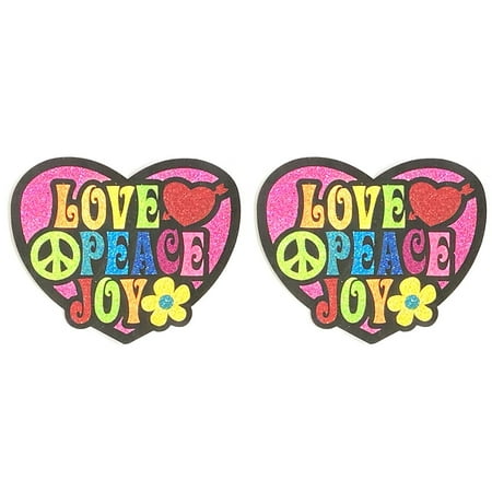 Haight & Ashbury Peace, Love Joy Nipple Pasties (2 pcs) Nipple covers ...