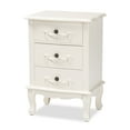 Free Shipping! Baxton Studio Callen Elegant White Wood 3-Drawer End Table with Metal Knobs ...