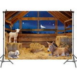 10x8ft Christmas Nativity Backdrop Nativity Stable Scene Backdrops Farm ...