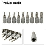 9pcs/set 5 Point Star Torx Screwdriver Bit 1/4 Inch Drive Socket TS10 ...