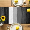 Black Grey Ombre Cotton Linen Table Runner for Dining Kitchen ...