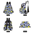 Blue Yellow Leopard Pattern Fashion Backpack Quilted Lightweight Women ...