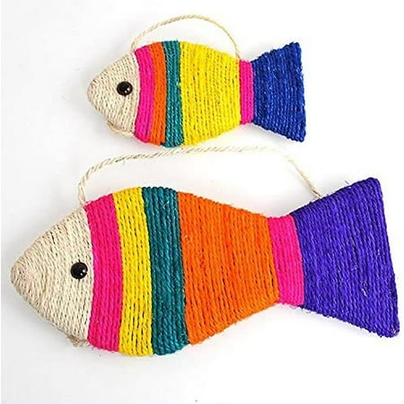 Cat Scratching Board Creative Fish Shaped Cat Claw Toy Colorful Sisal ...