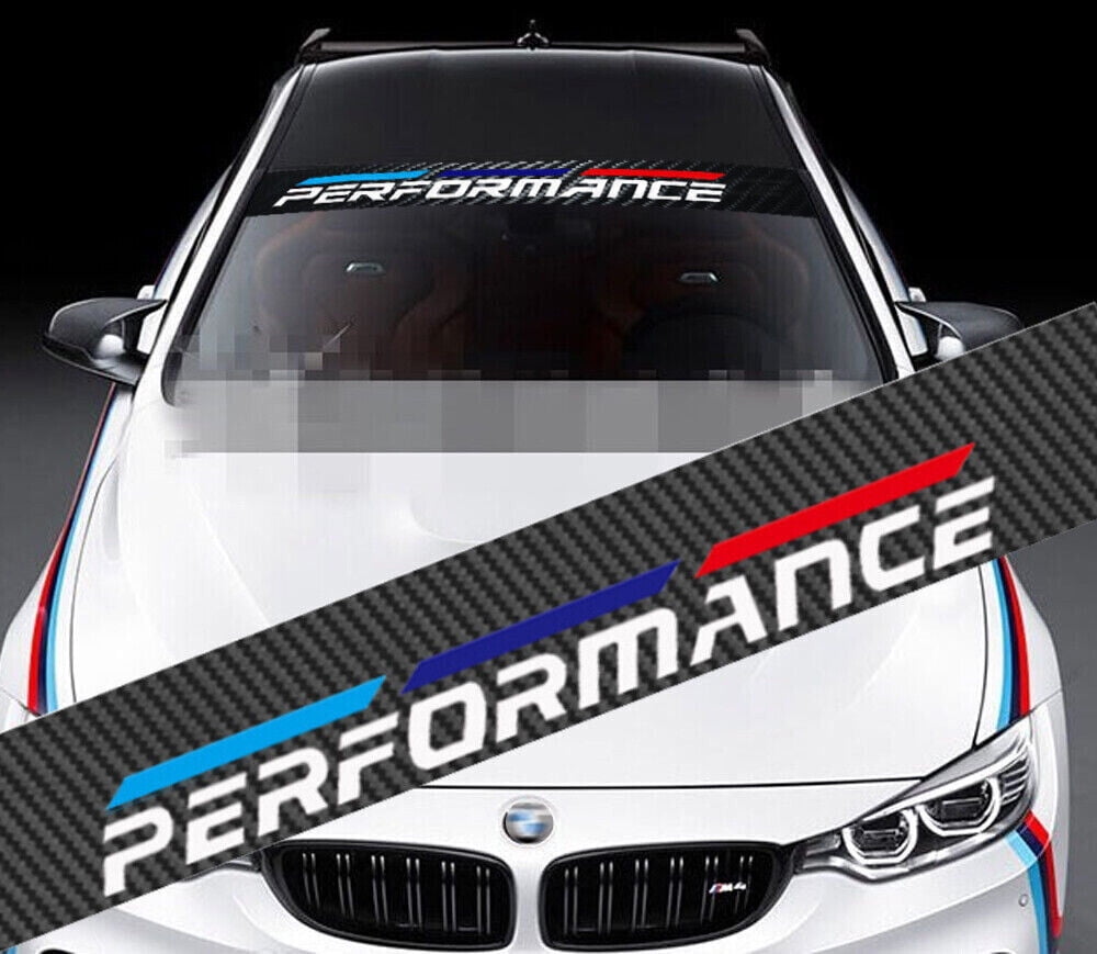 M-Sport Front Window Windshield Carbon Fiber Vinyl Banner Decal Sticker ...