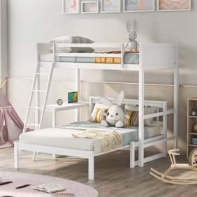 BK Furniture Hamilton Loft Convertible Bed, White - Walmart.com