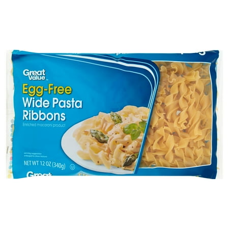 Great Value Egg-Free Wide Pasta Ribbons, 12 oz - Walmart.com