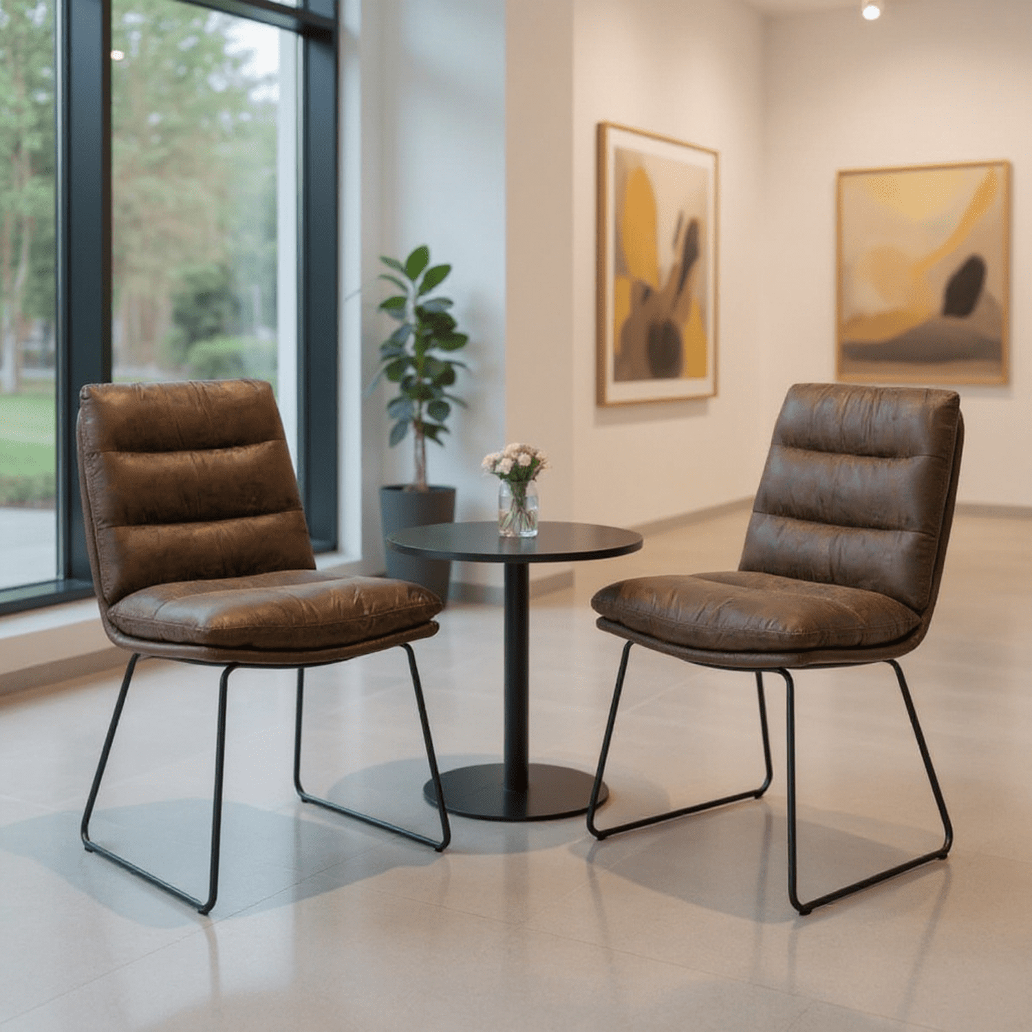 Click here for Homy Casa 2 Pack Dining Chairs With Tufted Faux Le... prices