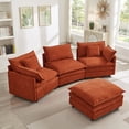 LUCKHAO 105" Modular L-Shaped Sectional Sofa, 3 Seater with Ottoman ...