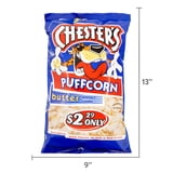 Chester's Cheddar Puffs, Butter Flavored Puffcorn, 3.25 oz Bag ...