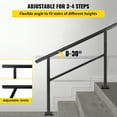 SKYSHALO Outdoor Handrail Aluminum Stair Handrail 48" x 35.5" Outdoor ...
