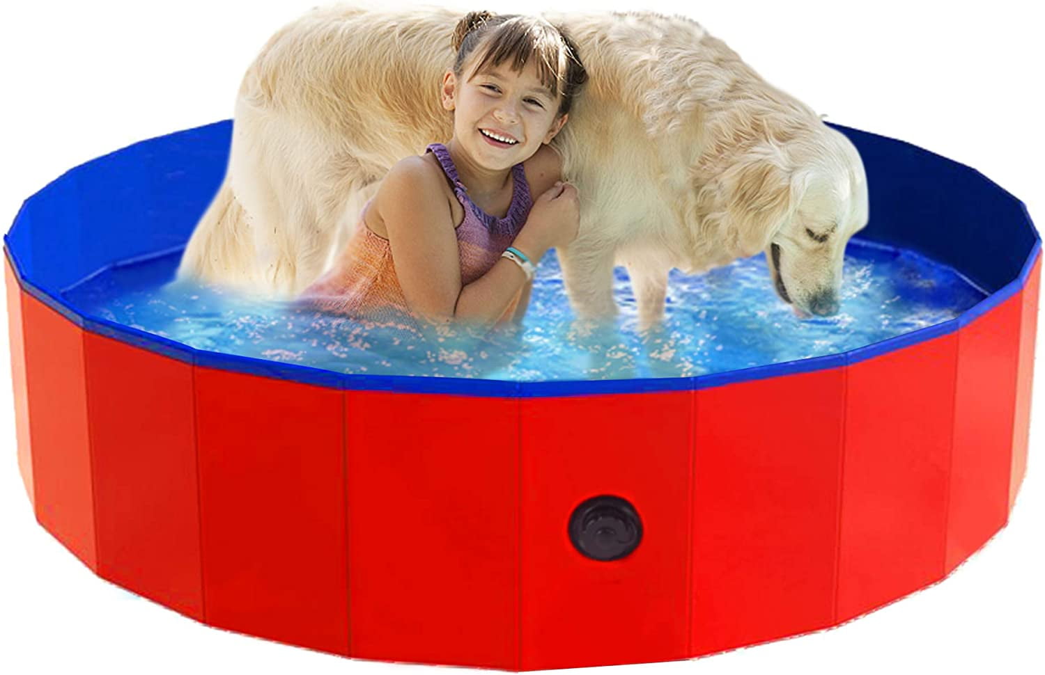 TOCITAA Foldable Dog Swimming Pool Portable PVC Plastic Outdoor Pet ...