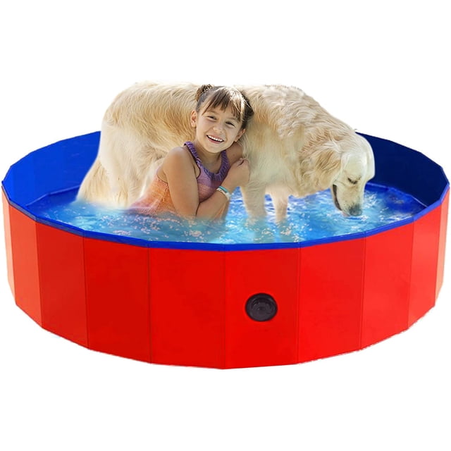 TOCITAA Foldable Dog Swimming Pool Portable PVC Plastic Outdoor Pet ...