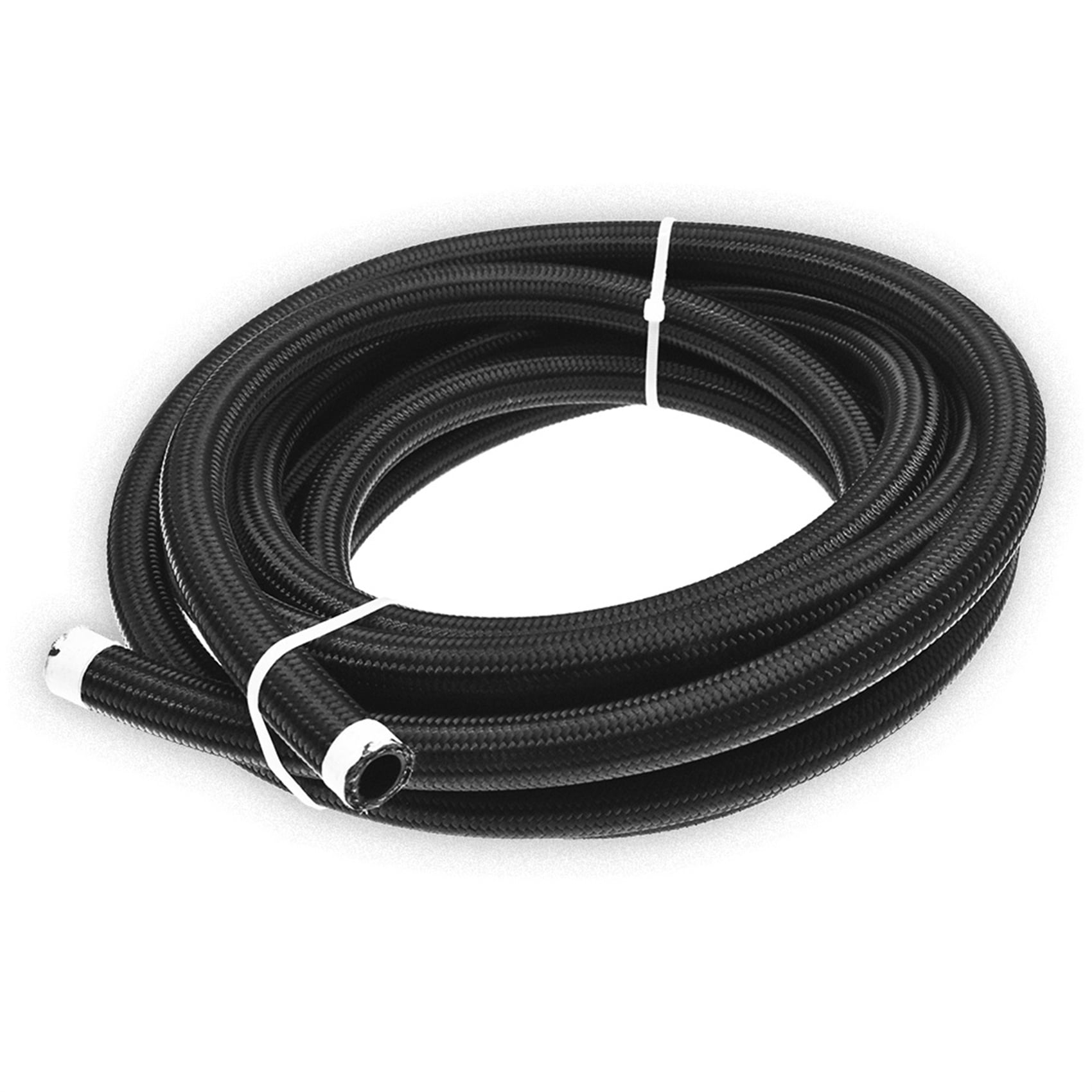 LABLT Black Fuel Hose Oil Gas Line AN4-AN6-AN10 Nylon/Stainless Steel ...