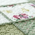 Bedsure 3 Piece Green Floral Patchwork Ruffle King Quilt And Sham Bedding