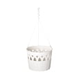 Beautynvta Hanging Flower Pot with Hook, Rustic White Plastic Basket ...