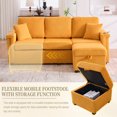 FFZ U-Shaped Modular Sectional with Storage and LED Armrests, Yellow ...