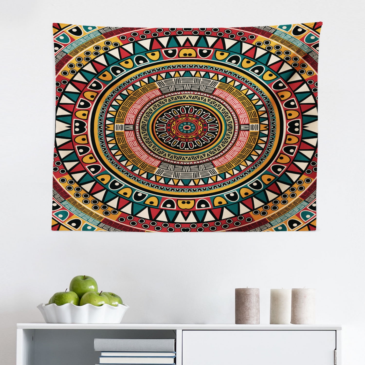 Tribal Tapestry, Love and Adventure Abstract Mountains Pattern with Art ...