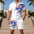 CONZONE Mens British Day 2 Peice Outfits Patriotic British Flag Graphic ...