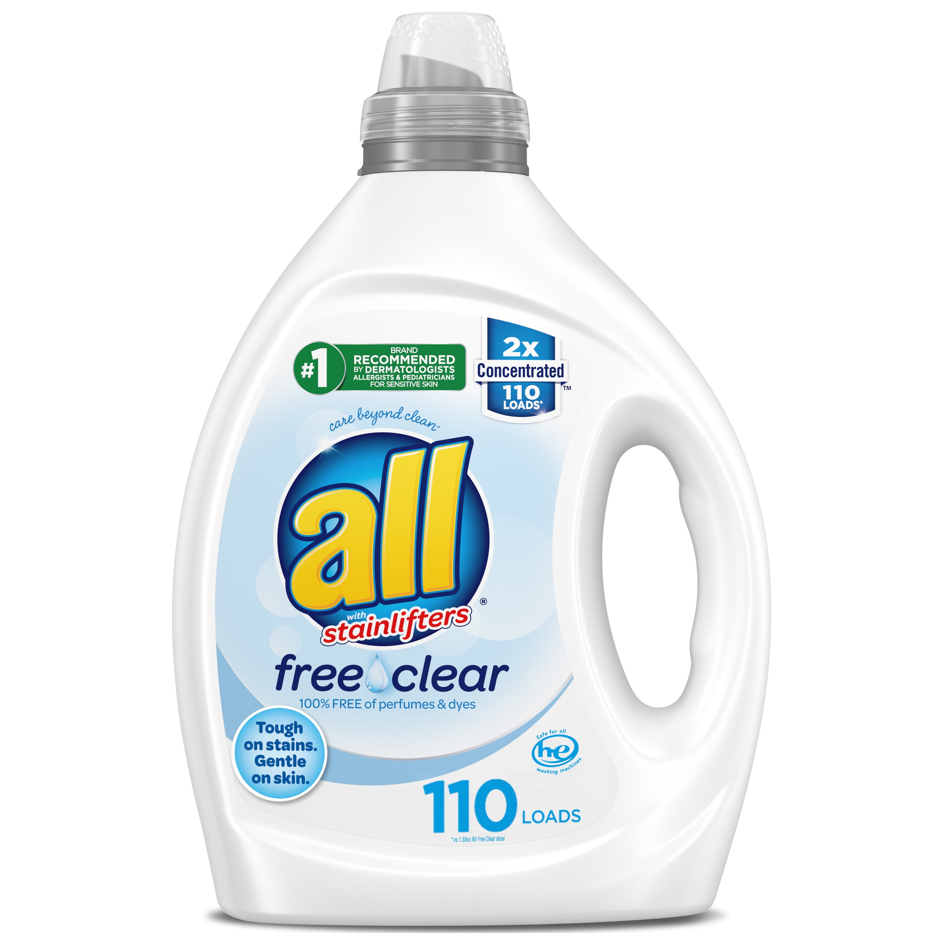 all Liquid Laundry Detergent, Free Clear for Sensitive Skin, Unscented ...