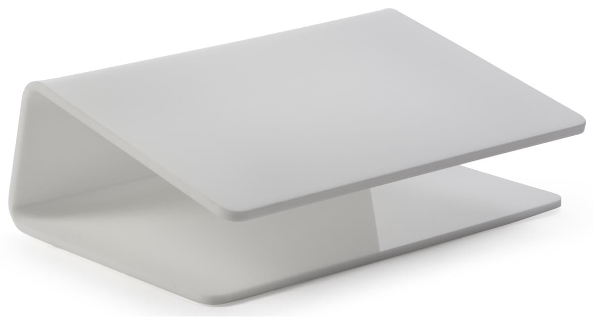 Displays2go Modern Laptop Stand, Slanted, Double Bend Design, Acrylic ...